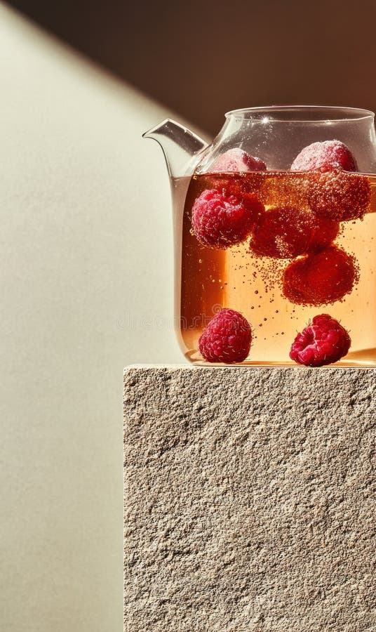 Hibiscus and Raspberry Herbal Tea, Hot Vitamin Beverage, Minimalistic ...