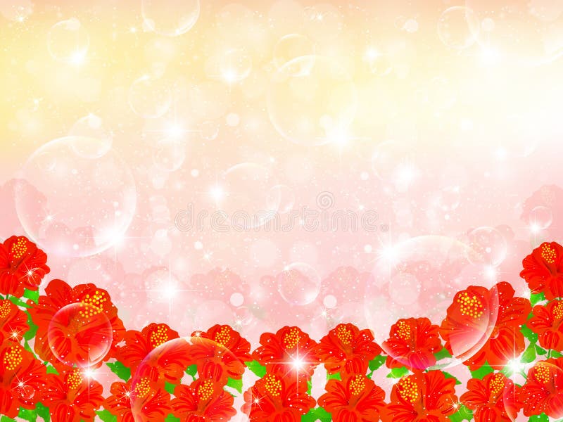 Hibiscus sea landscape stock vector. Illustration of tropical - 39739964