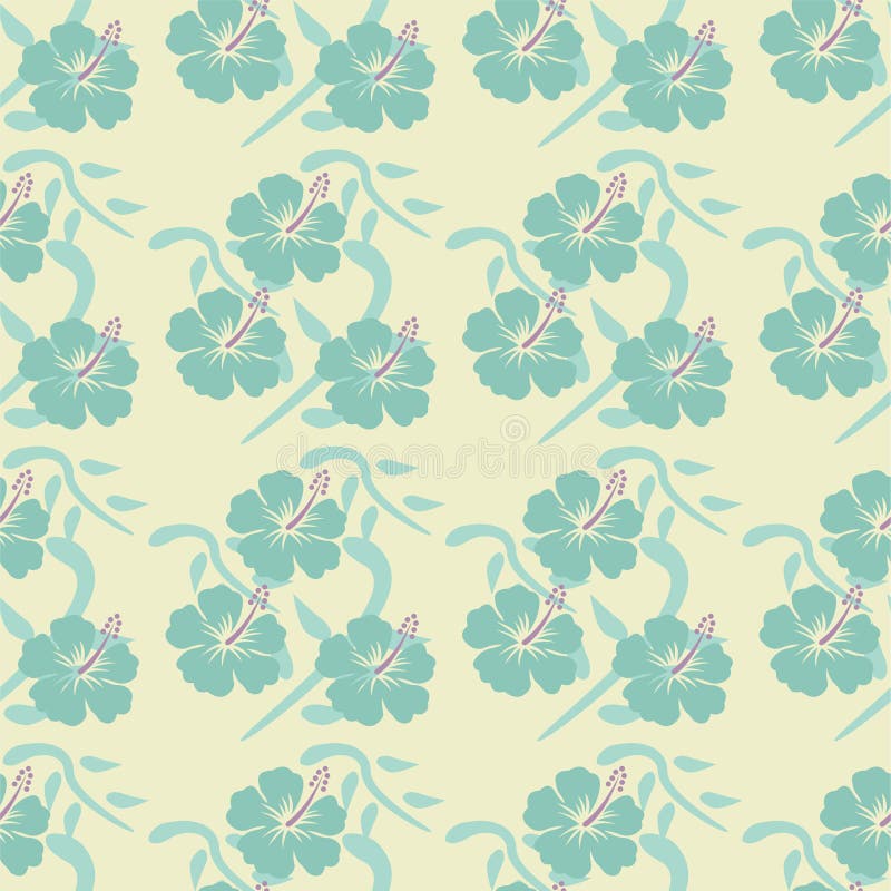 Hibiscus seamless pattern stock vector. Illustration of pattern - 13992622