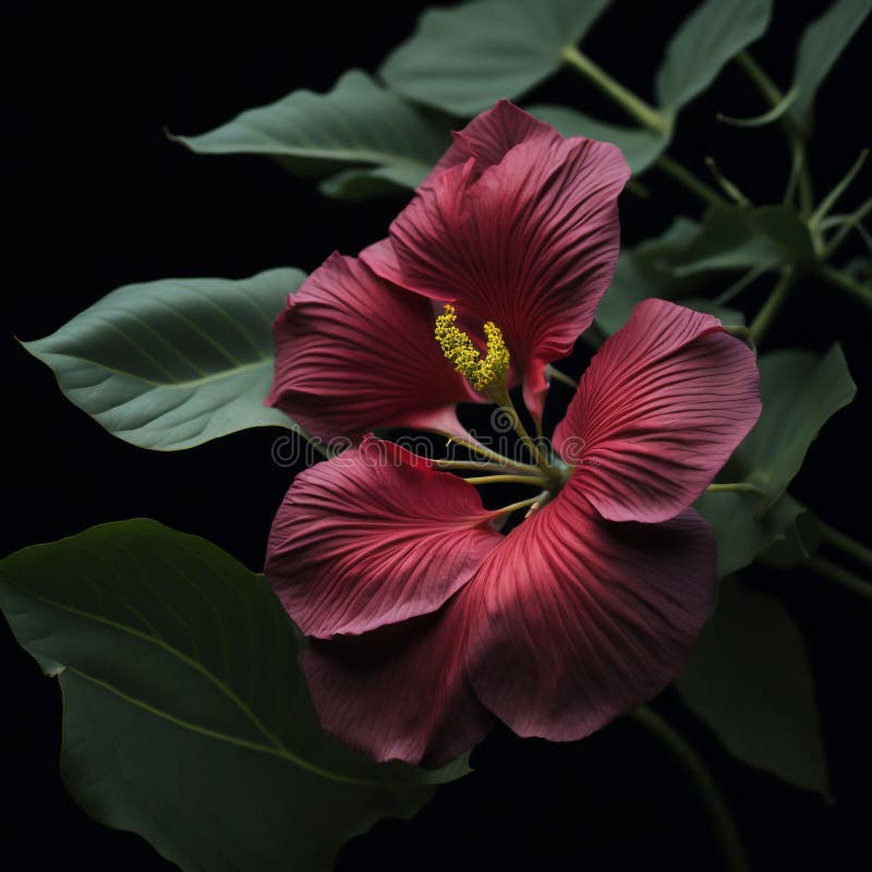 Hibiscus Shot in Tropical Bea Stock Illustration - Illustration of ...