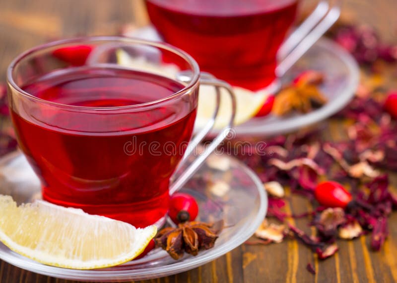 Hibiscus tea stock image. Image of lemon, heat, herb - 39434319