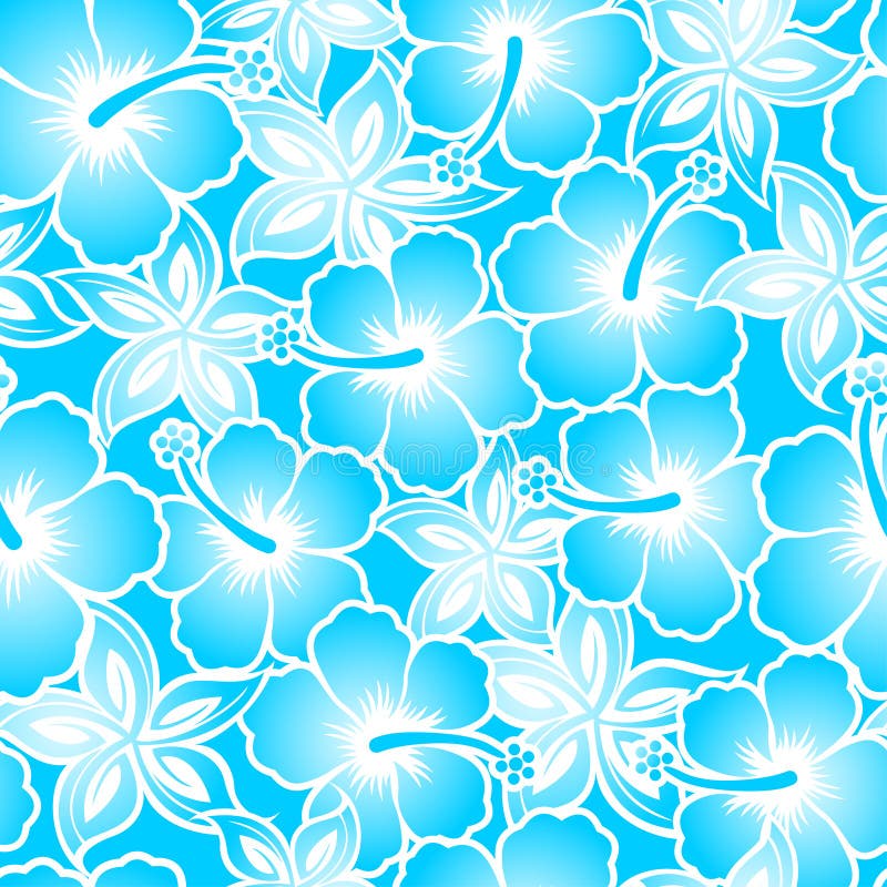 Blue Tropical Leaves Seamless Pattern Stock Vector - Illustration of ...