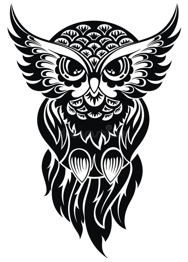 Hibou Tatouage Design illustration de vecteur. Illustration du ...