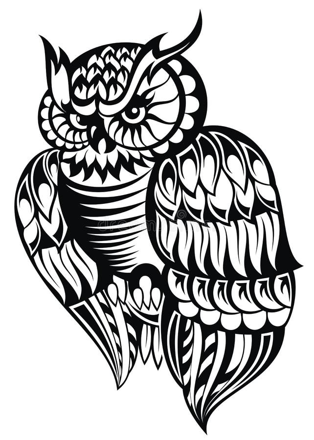 Hibou Tatouage Design illustration de vecteur. Illustration du ...