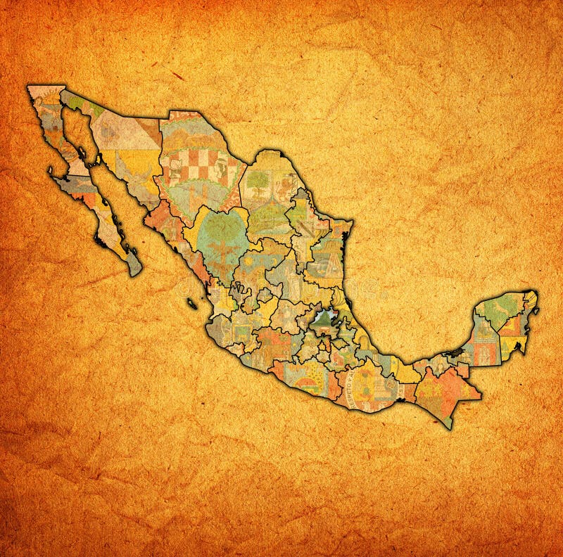 Hidalgo on Administration Map of Mexico Stock Illustration ...