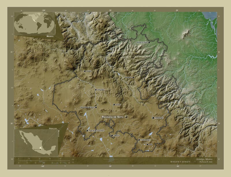 Hidalgo, Mexico. Wiki. Labelled Points of Cities Stock Illustration ...