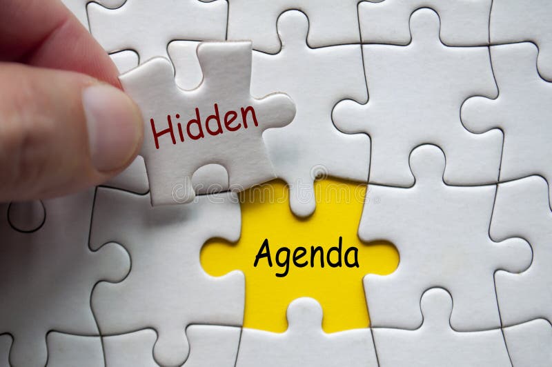 Hidden Agenda Text on Jigsaw Puzzle. Unknown Motif Concept Stock Photo ...