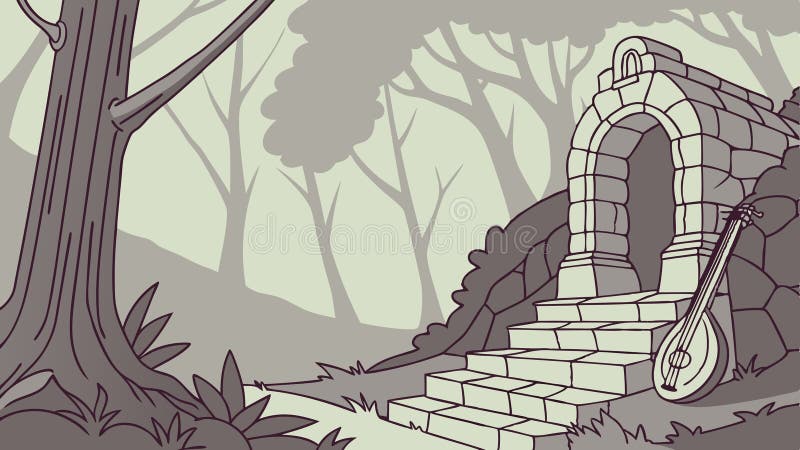 Hidden Ancient Stone Archway in a Forest, Vector Design Generative AI ...