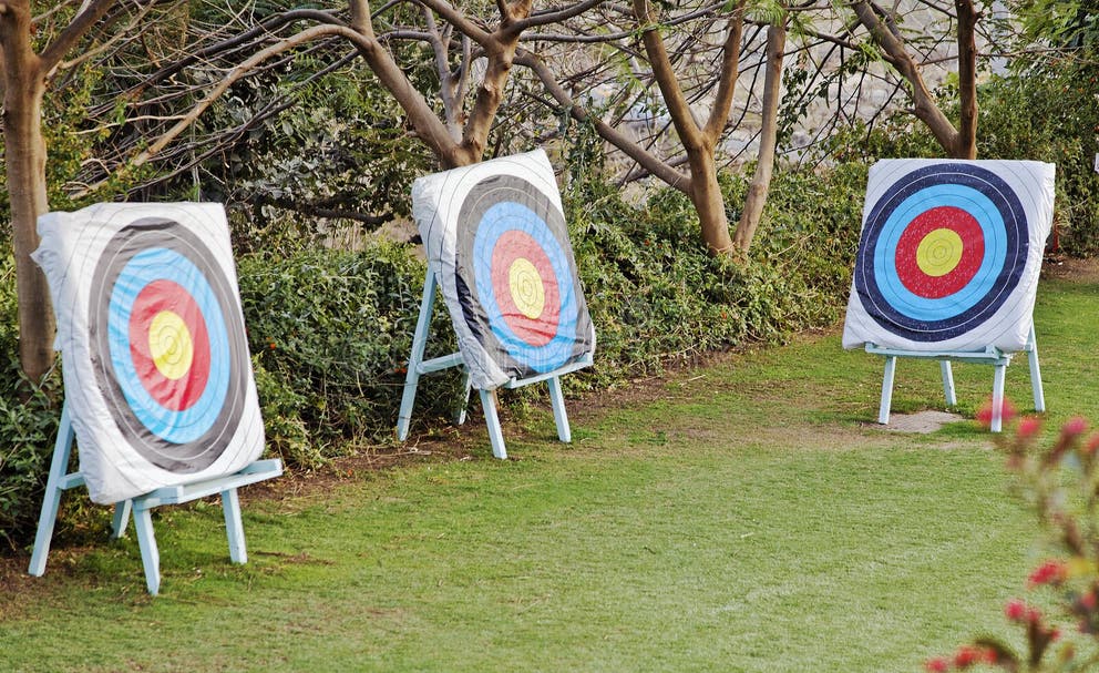 Hidden Archery Target Range Stock Photo - Image of shooting, trees ...