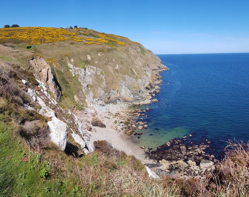 Hidden Beach in Howth Ireland Stock Photo - Image of geology, rock ...