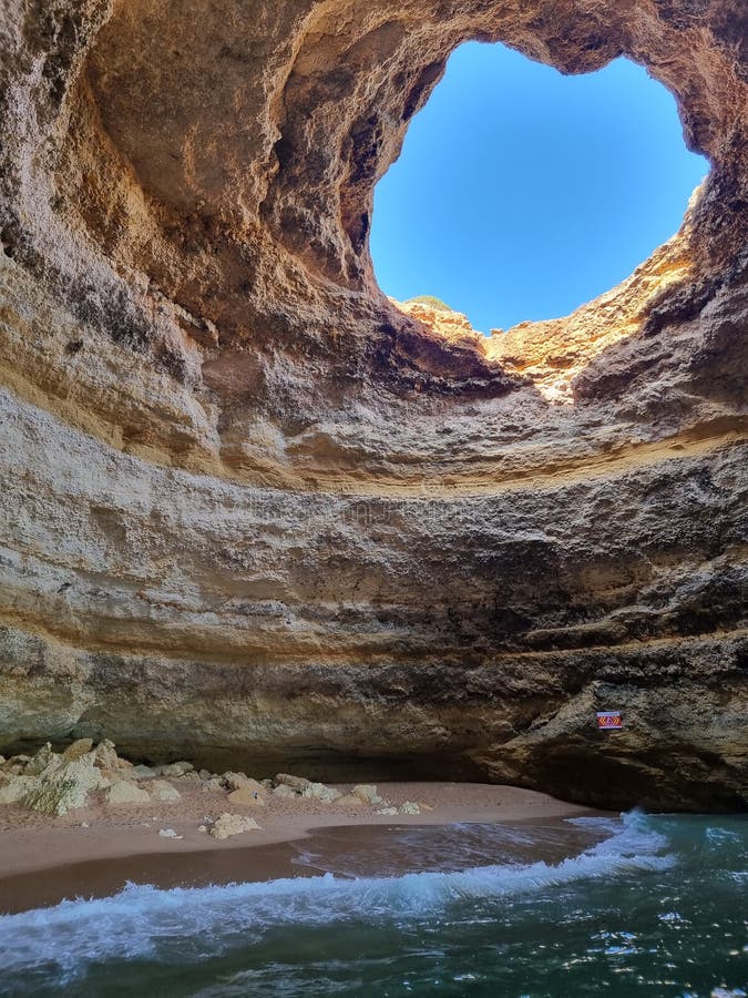 Hidden Beach Inside a Cave. Stock Photo - Image of formation, wadi ...