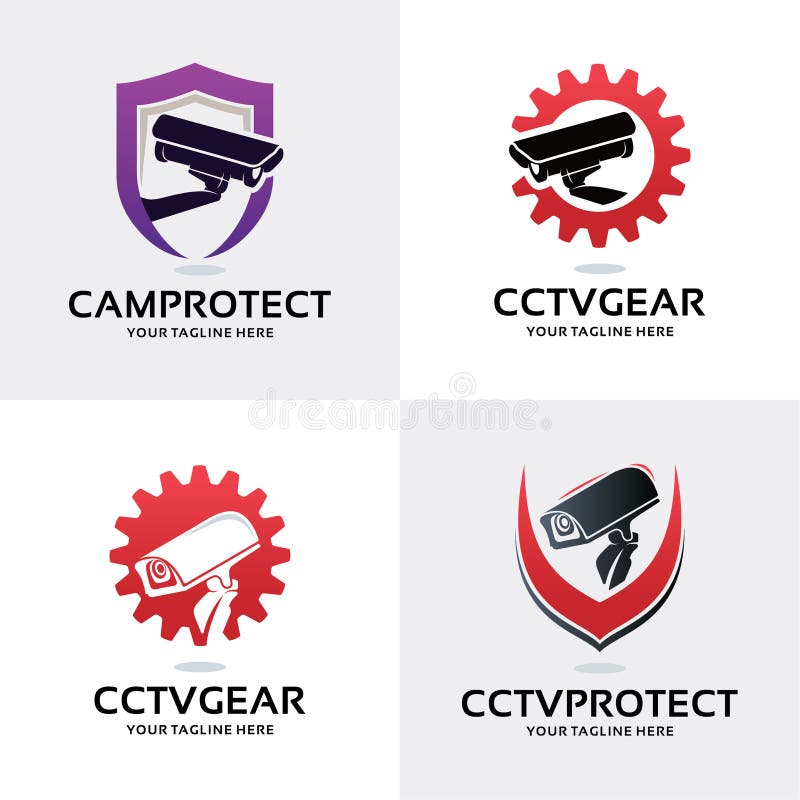Hidden Camera Logo Set Design Template Collection Stock Vector ...