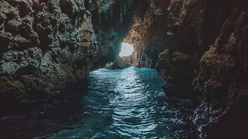 A Hidden Cave Beach with Turquoise Waters Surrounded by Towering Rock ...