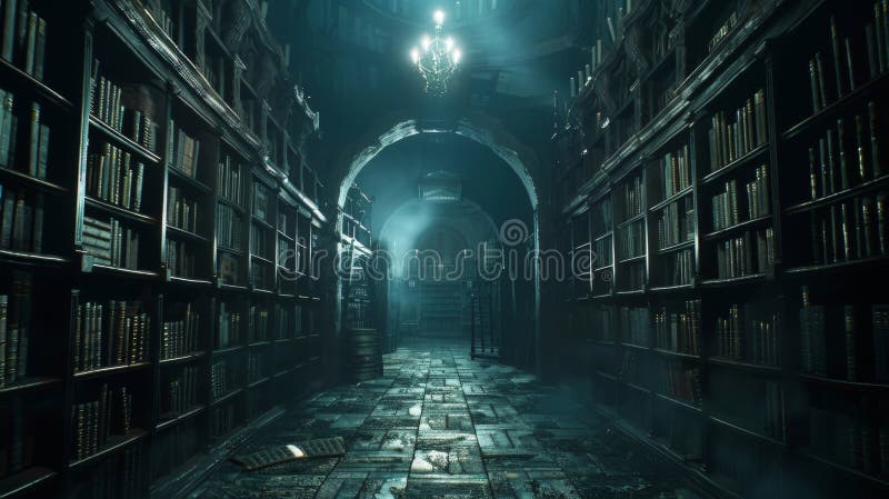 In a Hidden Chamber Deep within a Mystical Library Rows of Shelves ...