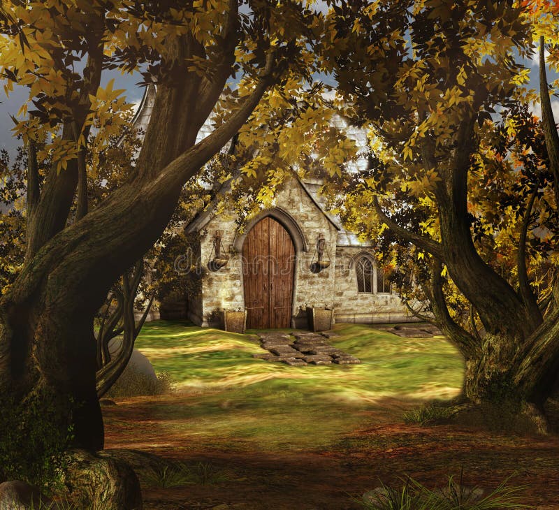 Hidden Church stock illustration. Illustration of autmnal - 15978624