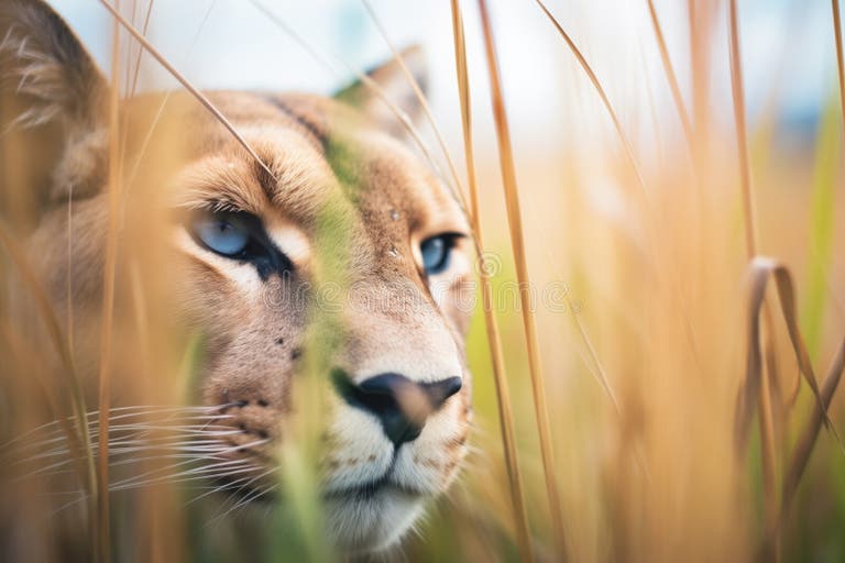Hidden Cougar Tail in Tall Grass Stock Photo - Image of tail ...