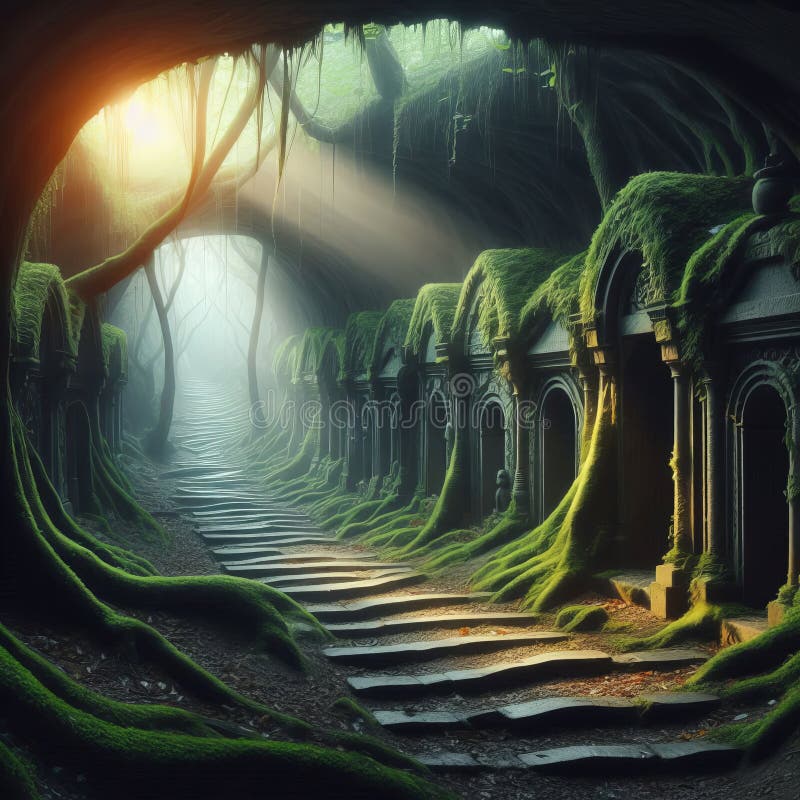 Hidden Crypts Underground Crypts with Stone Tombs Accessed Thro Stock ...