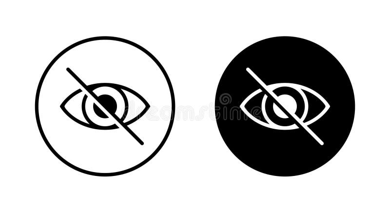 Hidden Eye, Sensitive Content Icon on Black Circle. Invisible, Hide ...