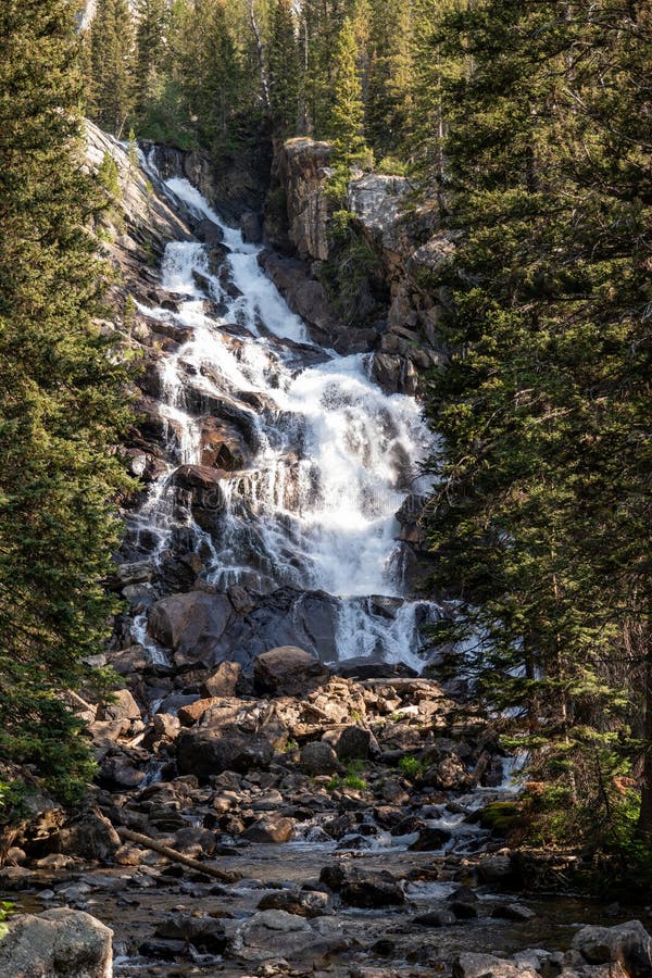 Hidden Falls in Grand Teton National Park Stock Photo - Image of owen ...