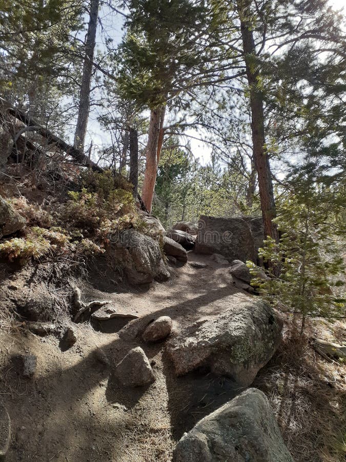 Hidden Falls Trail , Curt Gowdy State Park Stock Photo - Image of soil ...