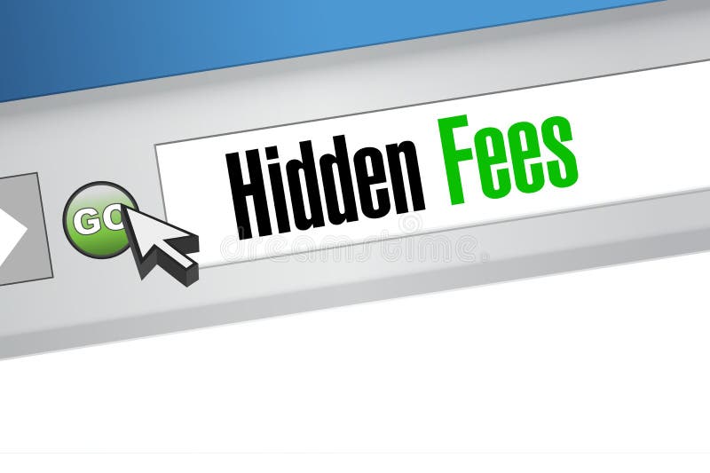 Hidden Fees Web Browser Sign Concept Stock Illustration - Illustration ...