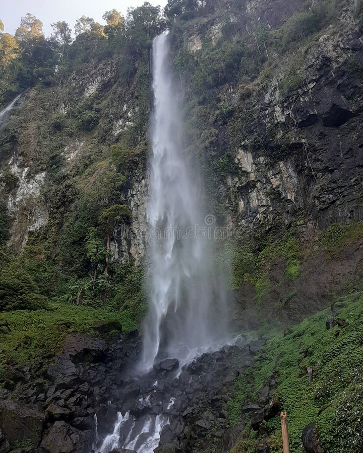Hidden Gem Waterfall in Subang, West Java Stock Image - Image of cliff ...