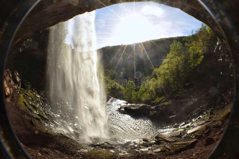 Behind the falls stock image. Image of gems, catskills - 118043467