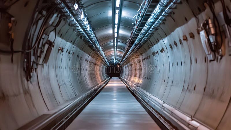 Hidden High-tech Maintenance Tunnel with Robotic Systems and LED Tracks ...