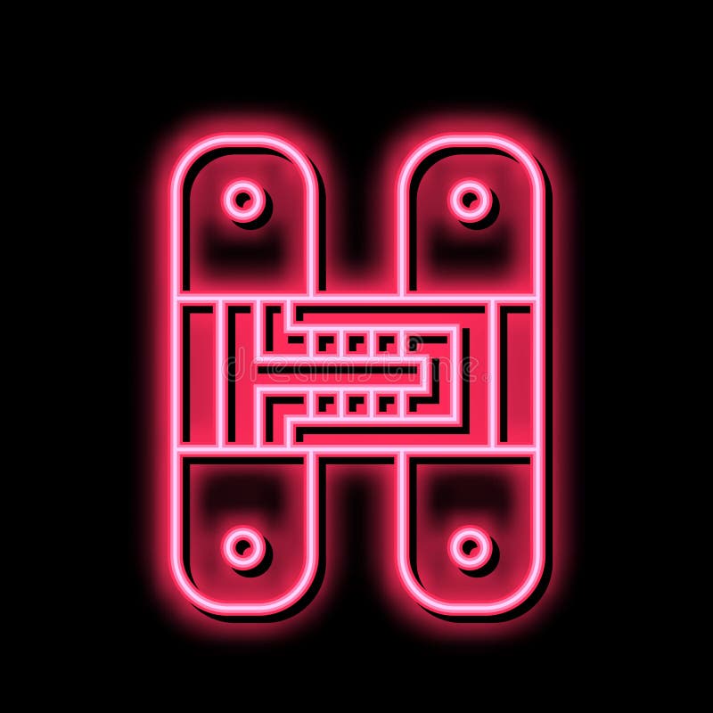 Hidden Hinges Neon Glow Icon Illustration Stock Vector - Illustration ...