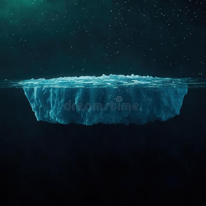 Hidden Iceberg, Deep Ocean stock illustration. Illustration of effect ...