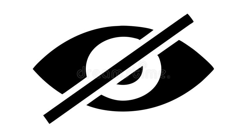 Hidden or Invisible Eye Icon for Privacy and Confidentiality, Vector ...