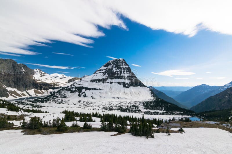 Hidden Lake View Point at Glacier National Park Stock Photo - Image of ...