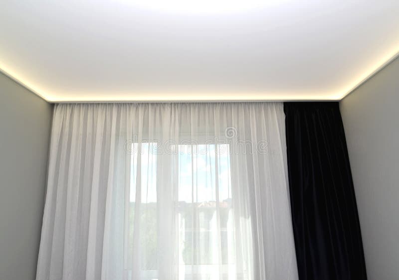 The Hidden LED Illumination of a Stretch Ceiling in the Living Room ...