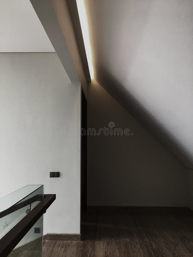Hidden Lighting corner stock image. Image of wood, wall - 200213369