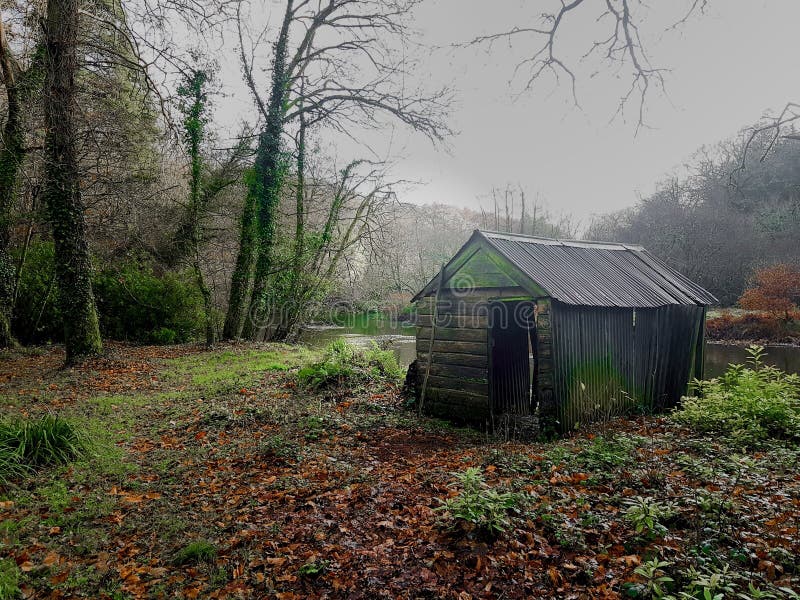 Hidden Old Boat House in the Tamar Valleys , Devon Stock Photo - Image ...