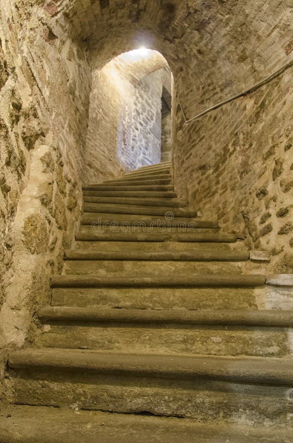 Hidden Passage in a Medieval Castle Stock Image - Image of prison ...