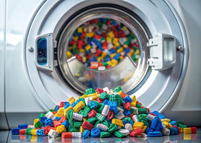 Hidden Plastic Pollution Washing Machine Overflowing with Microplastics ...