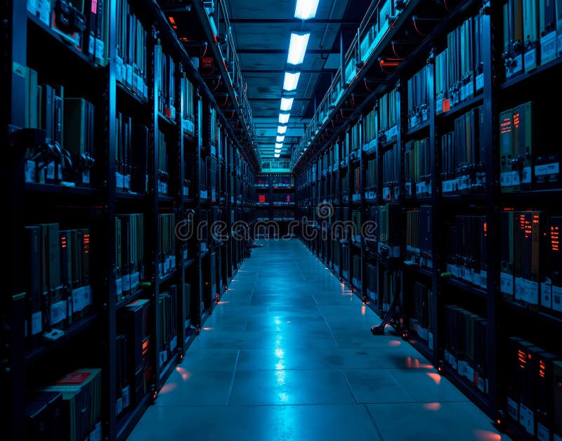 A Hidden Server Farm Concealed within Library Bookshelves, Where ...