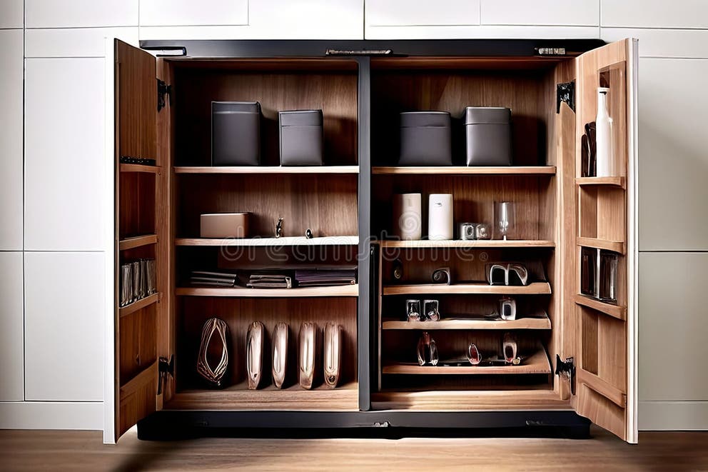 Hidden Storage a Cabinet with Hidden Storage Compartments Stock ...