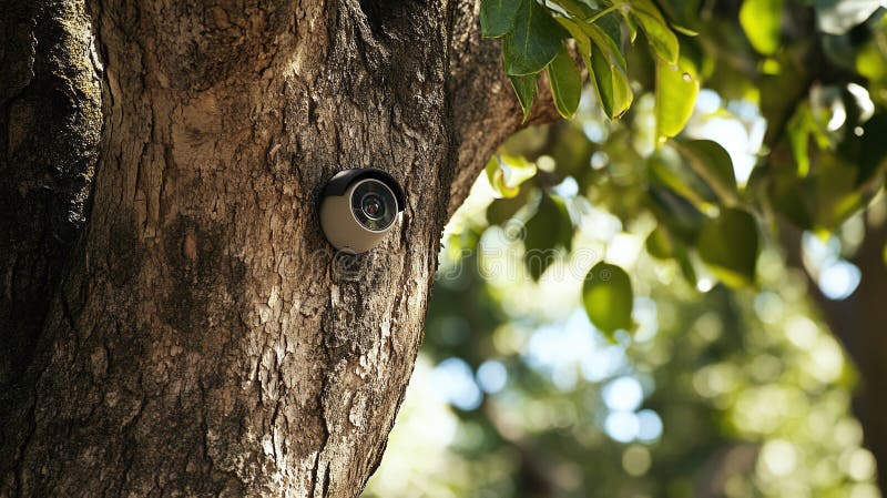 A Hidden Surveillance Camera Embedded in an Artificial Tree Discreetly ...