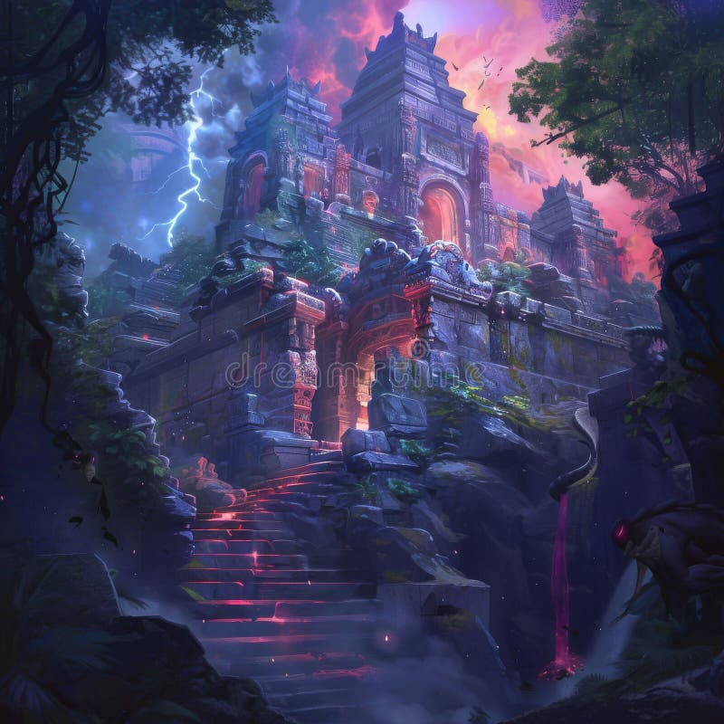A Hidden Temple Guarded by Mythical Creatures Housing a Powerful ...