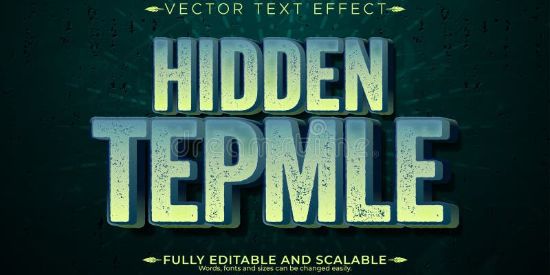 Hidden Temple Text Effect, Editable Cave and Adventure Text Style Stock ...