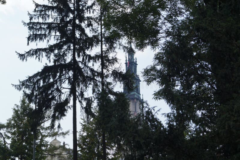 Hidden tower stock image. Image of spire, green, spires - 23602055