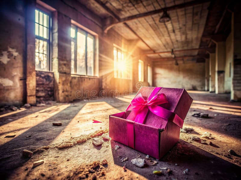 Hidden Treasure Unveiled Pink Gift Box Discovery in an Abandoned Urban ...