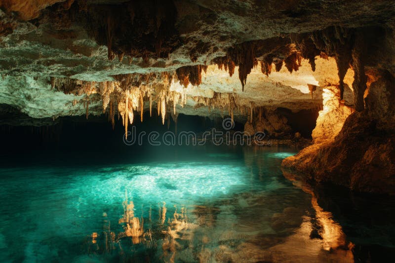 A Hidden Tropical Cave, Where Glowing Crystals Reflect Off the Clear ...