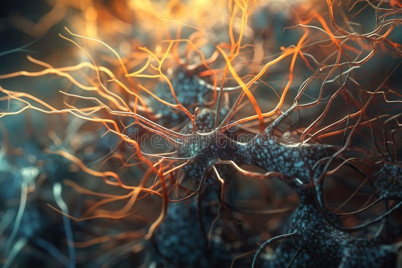 The Hidden Universe of a Brains Neuron Stock Illustration ...