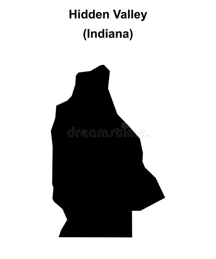 Hidden Valley outline map stock vector. Illustration of area - 387283803
