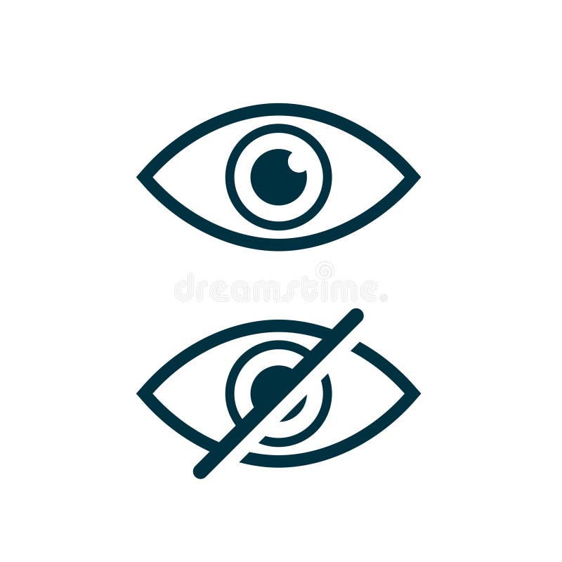 Hidden from View Eye Icon Vector. Eye and No View Icon Vector ...
