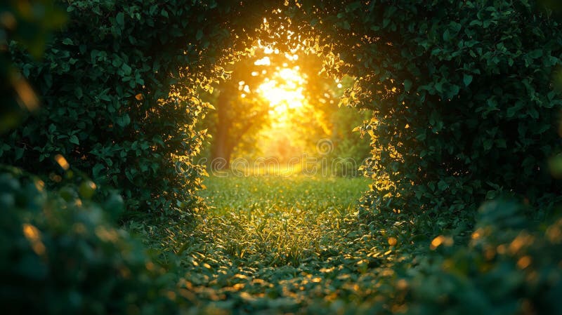 Hidden View from Inside a Dense Bush Stock Illustration - Illustration ...