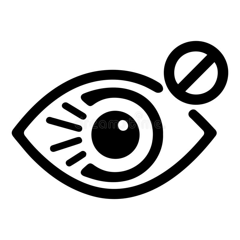 Hidden Visibility Icon, Eye with Restricted View Symbol, Eye Disease ...